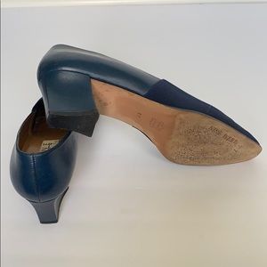 Nine West | Shoes | Vintage Nine West Blue Leather Heels | Poshmark